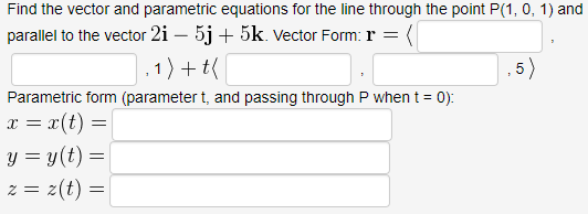 Solved Find the vector and parametric equations for the line | Chegg.com