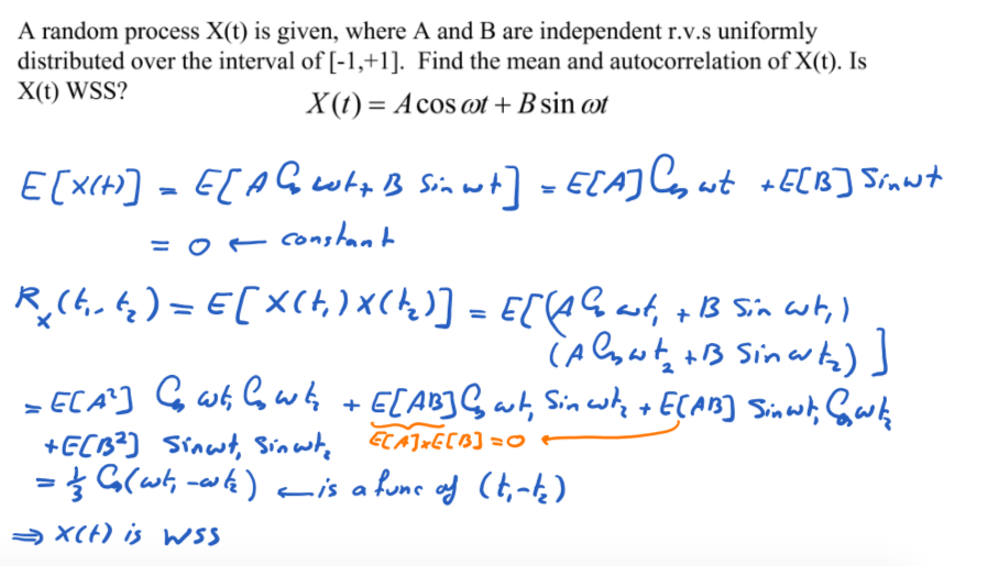 Solved A random process question, finding mean and | Chegg.com
