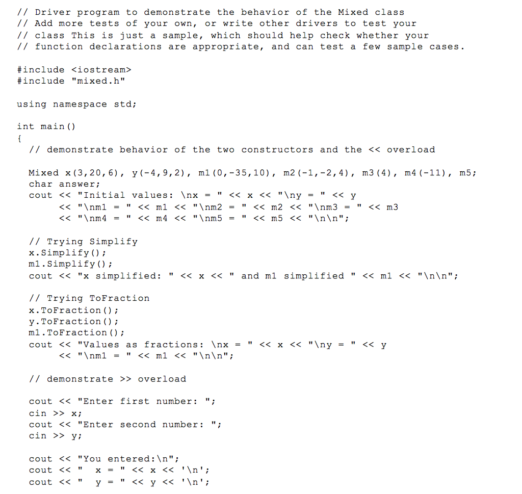 Solved I need help with this C++ program. Here are the | Chegg.com