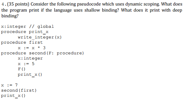 Solved Consider the following pseudocode which uses dynamic | Chegg.com