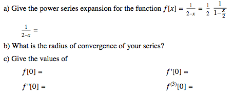 Solved a) Give the power series expansion for the function | Chegg.com