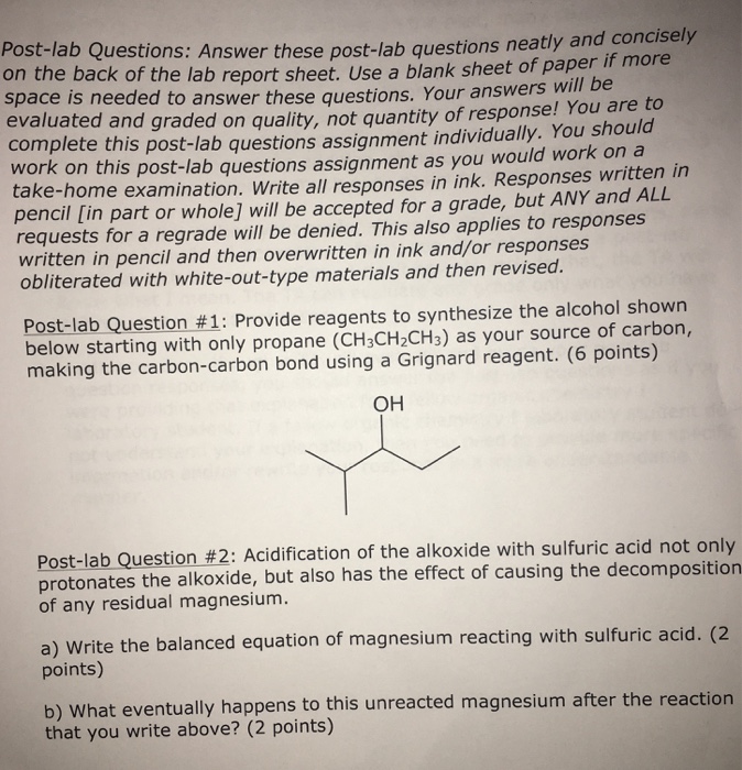 Solved Answer these post-lab questions neatly and concisely | Chegg.com