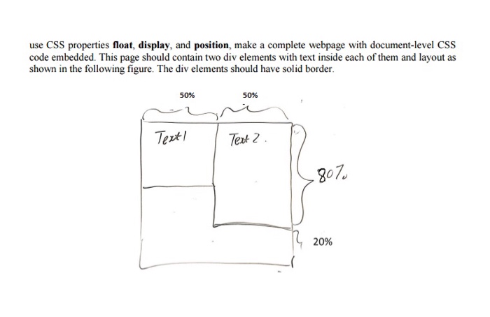 Solved Use Css Properties Float Display And Position Make 