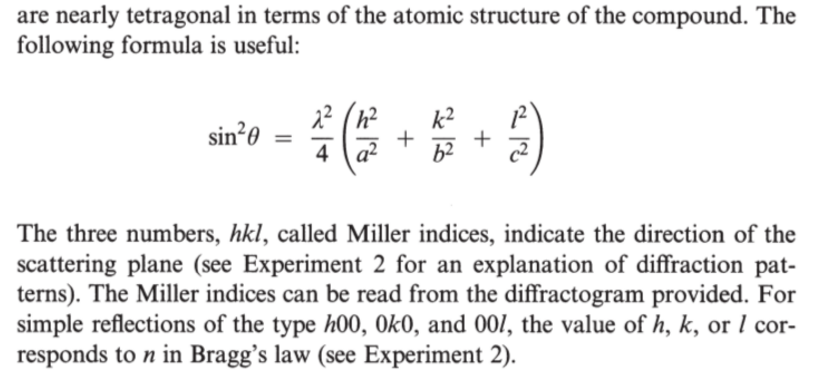 Calculate the unit cell dimensions a, b, and c for | Chegg.com