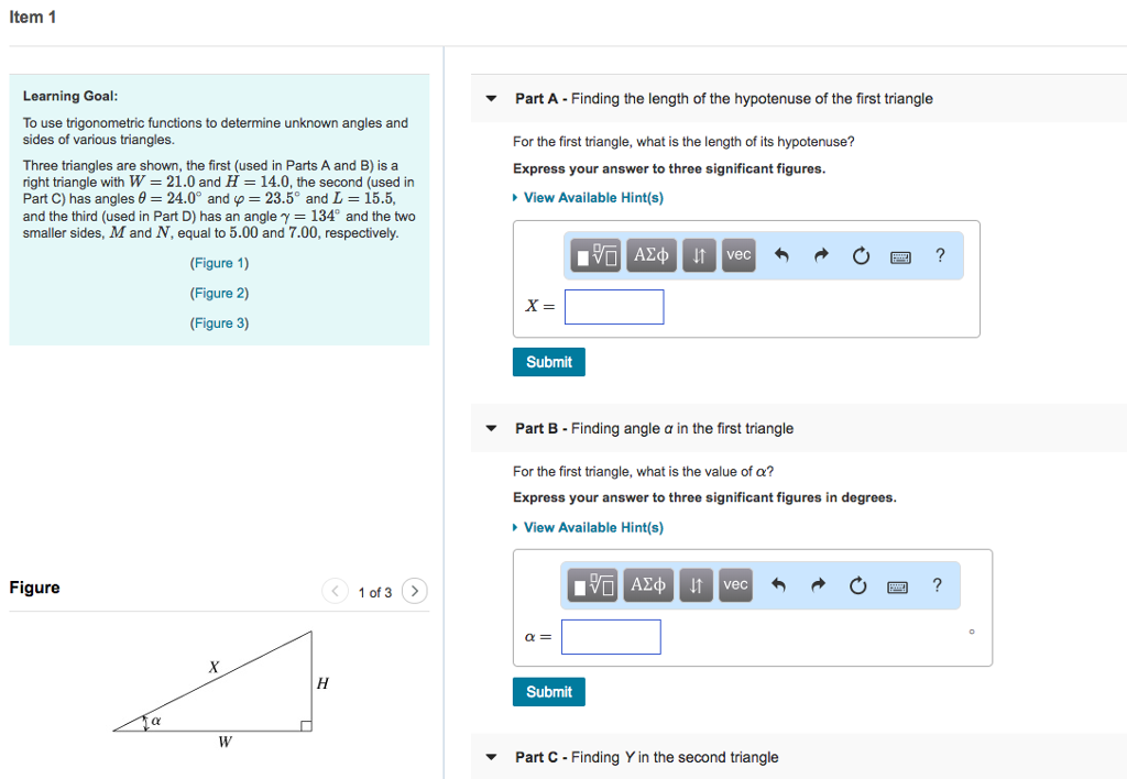 Solved Item 1 Learning Goal Part A-Finding the length of the | Chegg.com