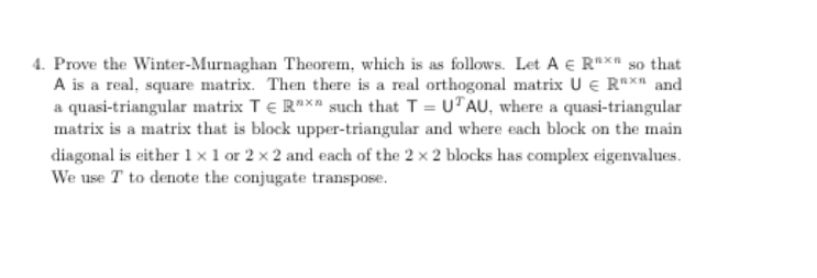 Solved Prove the Winter-Murnaghan Theorem, which is as | Chegg.com