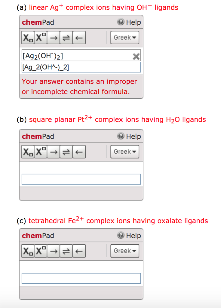 Solved (a) linear Ag+ complex ions having OH- ligands | Chegg.com