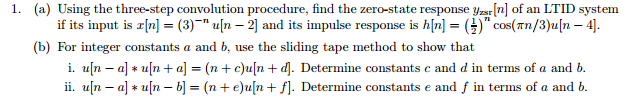 Solved Using the three-step convolution procedure, find the | Chegg.com