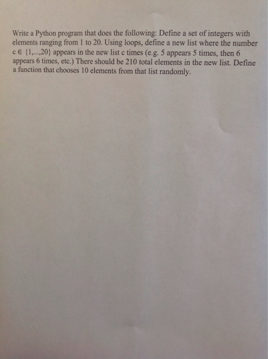 Solved Write a Python program that does the following: | Chegg.com