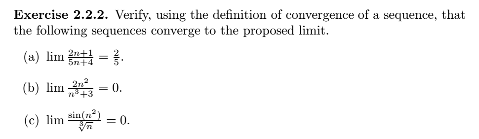 Solved Verify, using the definition of convergence of a | Chegg.com