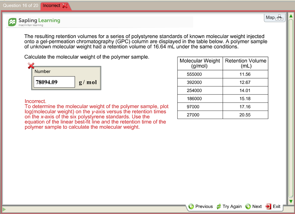 Solved The resulting retention volumes for a series of | Chegg.com