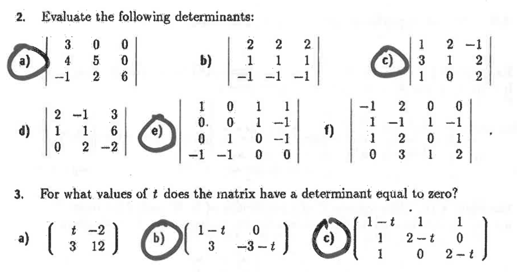 Solved 2. Evaluate the following determinants: 12 -1 -1 26 | Chegg.com