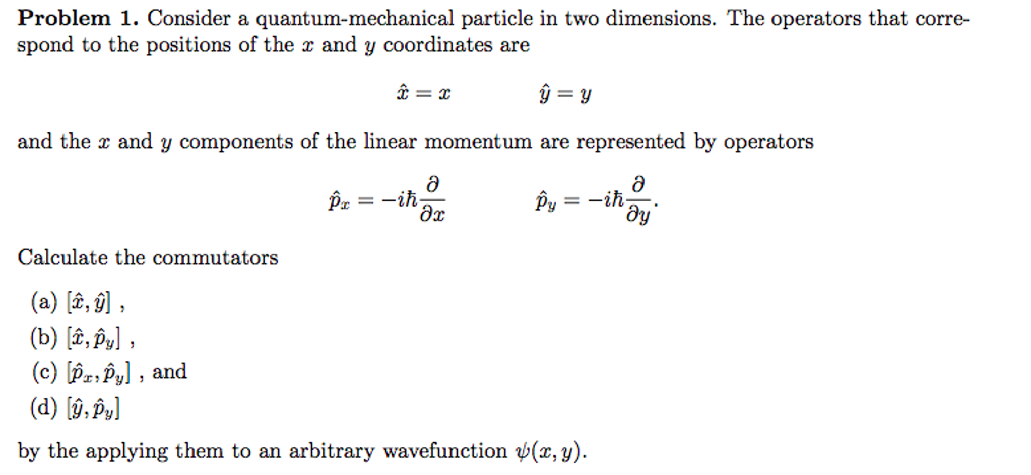 Solved Consider a quantum-mechanical particle in two | Chegg.com