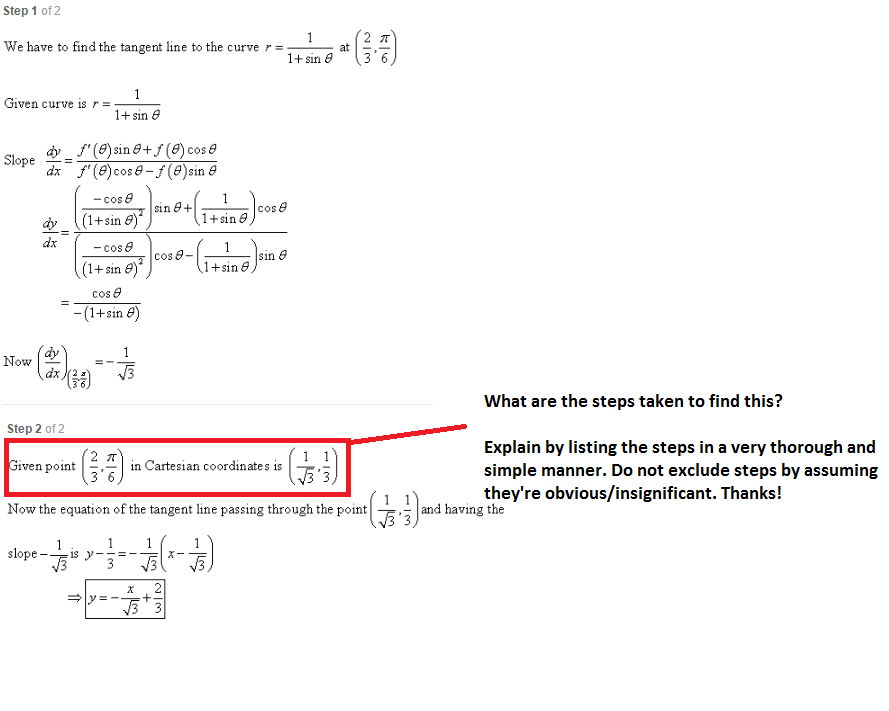 Solved We have to find the tangent line to the curve r = | Chegg.com