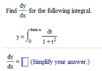 Solved Evaluate the integral Find dy / dx for the following | Chegg.com