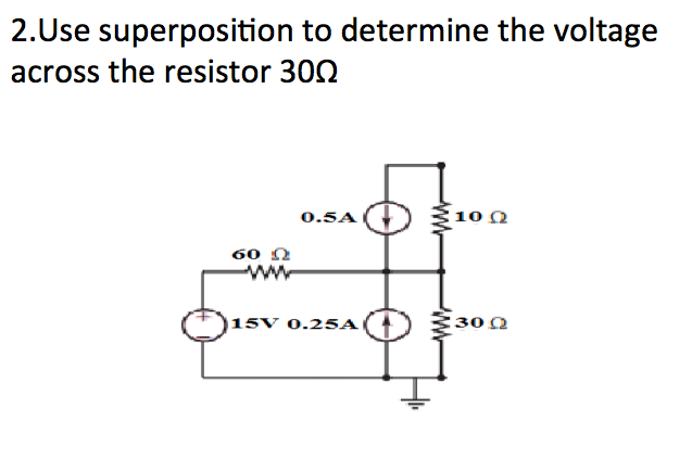 Solved Use superposition to determine the voltage across the | Chegg.com