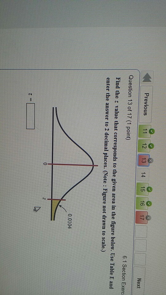 Solved Find the z value that corresponds to the given area | Chegg.com