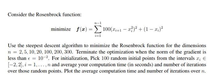 Consider the Rosenbrock function: minimize f(x) -(1-) | Chegg.com