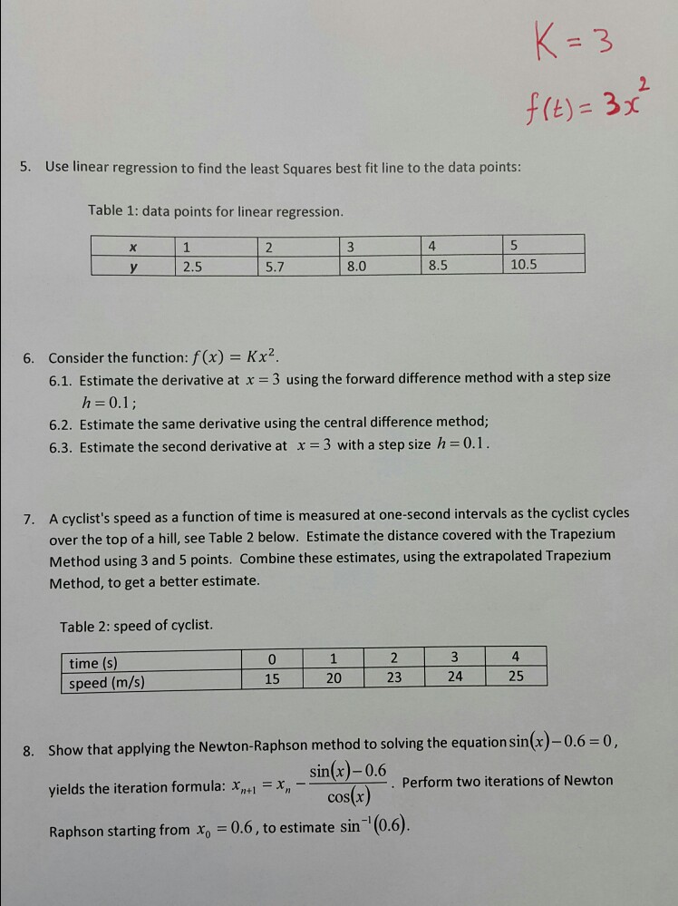 Solved provide solution of all the questions the values are | Chegg.com