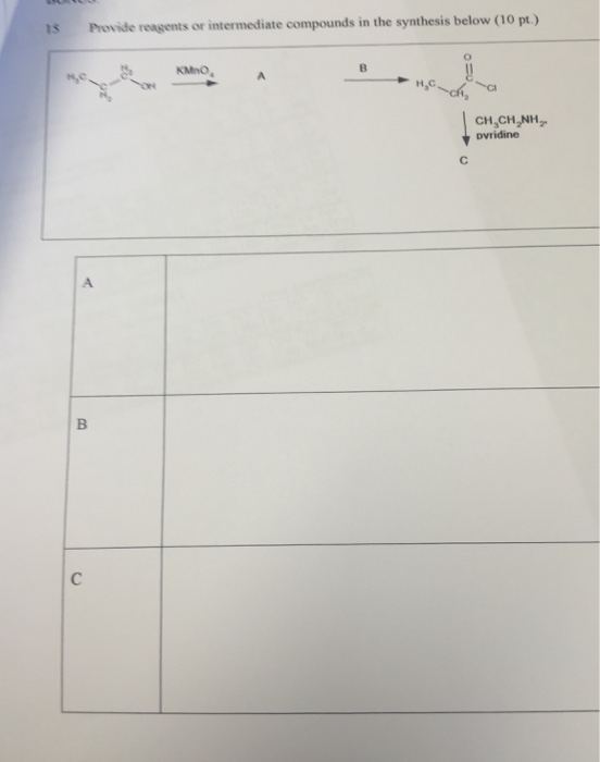 Solved Provide reagents or intermediate compounds in the | Chegg.com