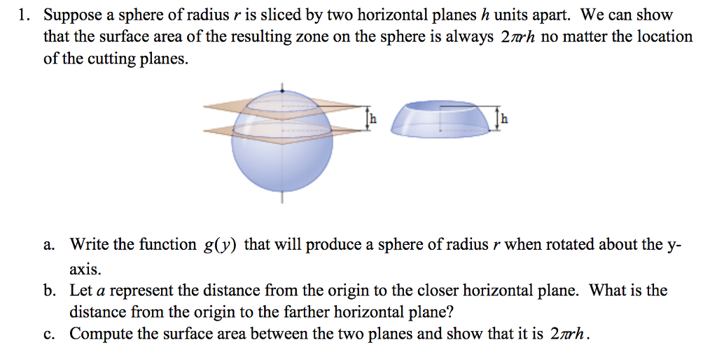 Solved Suppose a sphere of radius r is sliced by two | Chegg.com
