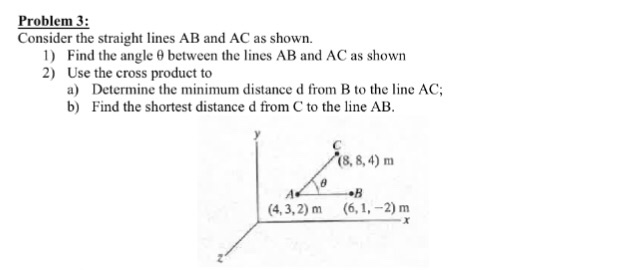 Solved Consider the straight lines AB and AC as shown. Find | Chegg.com