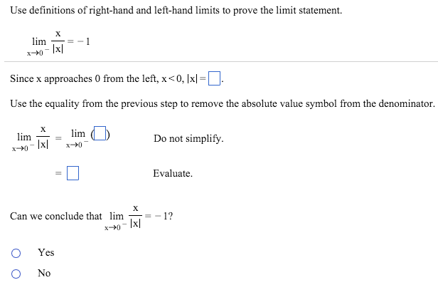 Solved Use definitions of right hand and left hand limits to | Chegg.com