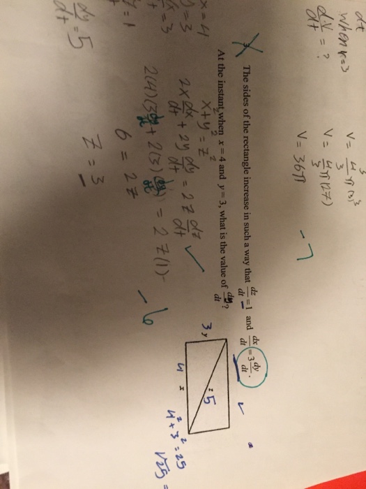 Solved The sides of the rectangle increase in such a way | Chegg.com