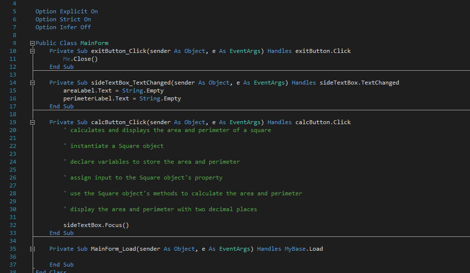 Solved 4. Option Explicit On Option Strict On Option Infer | Chegg.com