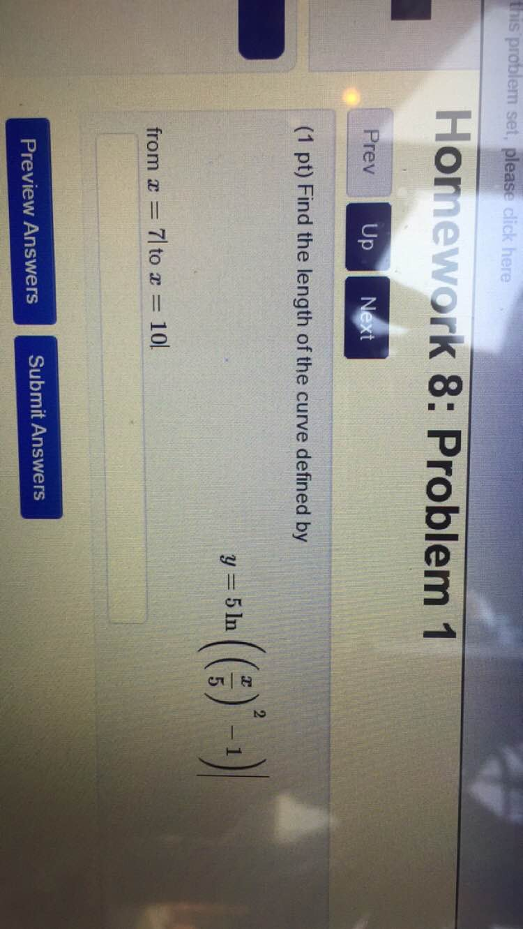 Solved Find the length of the curve defined by y = 5ln | Chegg.com