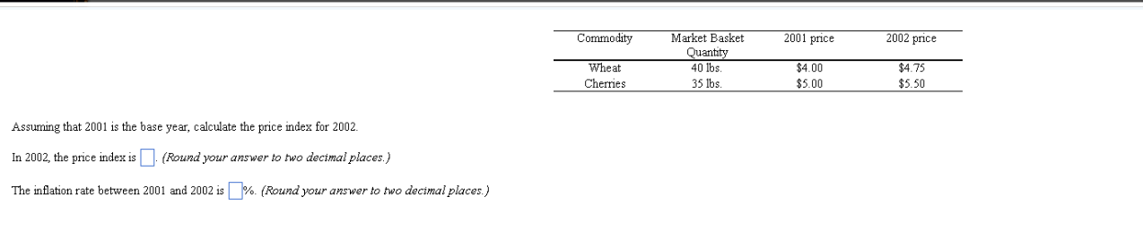 Solved Assuming that 2001 is the base year, calculate the | Chegg.com