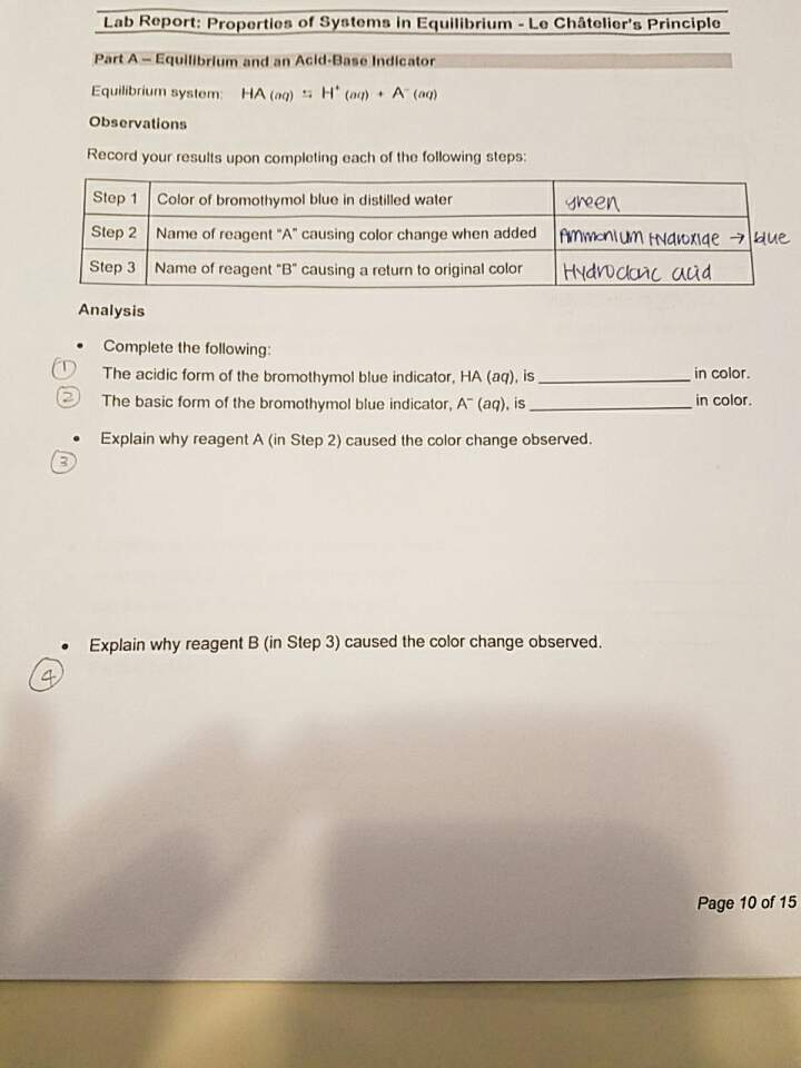 Solved Equilibrium and an Acid-Base Indicator Equilibrium | Chegg.com