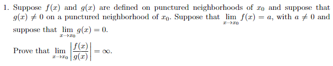 Solved Suppose f(x) and g(x) are defined on punctured | Chegg.com