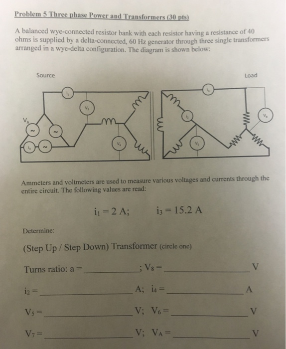 Solved A balanced wye-connected resistor bank with each | Chegg.com
