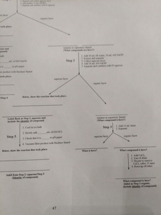 Solved Sample Flow Chart for Solvent Extraction Experiment | Chegg.com