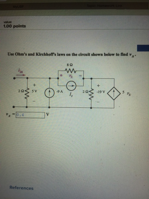 Solved Use ohm's and Kirchhoff's laws on the circuit shown | Chegg.com