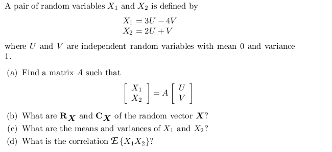 Solved A Pair Of Random Variables X1 And X2 Is Defined By