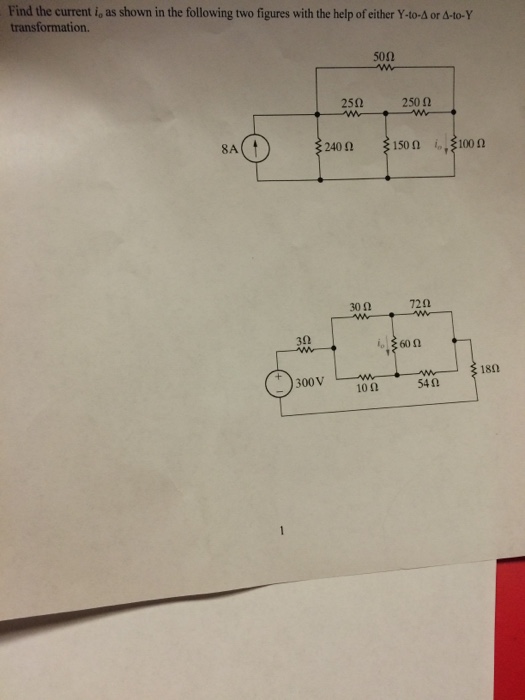 Solved Find the current i0 as shown in the following two | Chegg.com