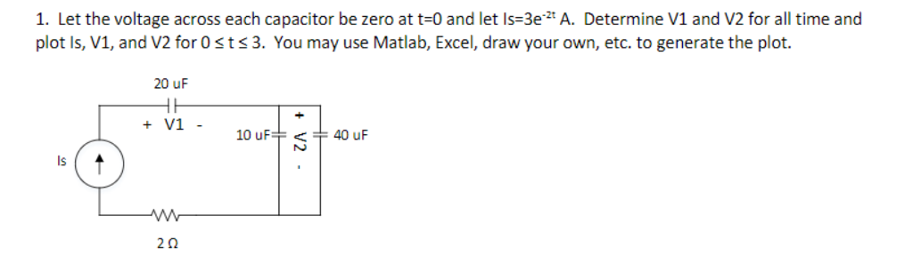Solved 1. Let the voltage across each capacitor be zero at | Chegg.com