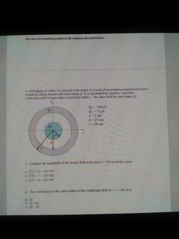 Solved A solid sphere of radius a is centered at the origin. | Chegg.com