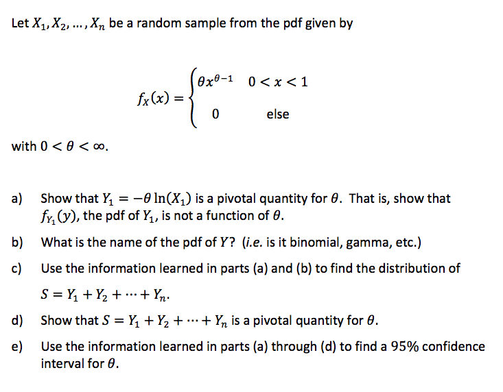 Let..X1,X2,...,Xn be a random sample from the pdf | Chegg.com