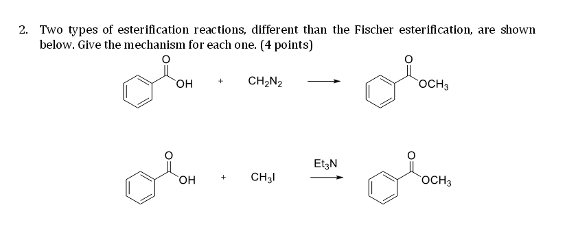 Solved Two types of esterification reactions, different than | Chegg.com