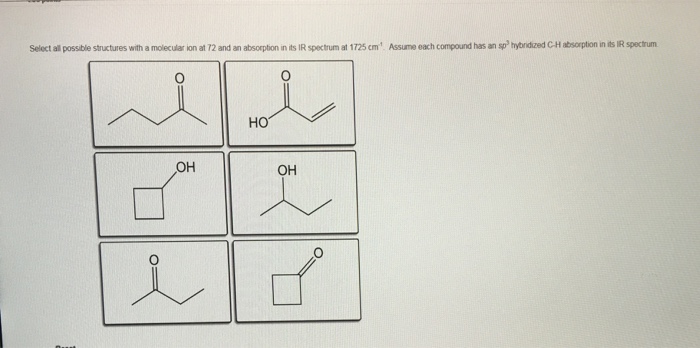 Solved Select all possible structures with a molecular ion | Chegg.com