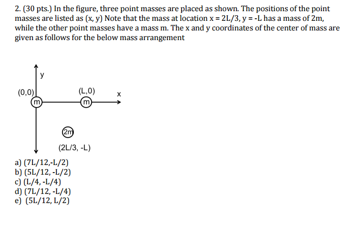 Solved In the figure, three point masses are placed as | Chegg.com