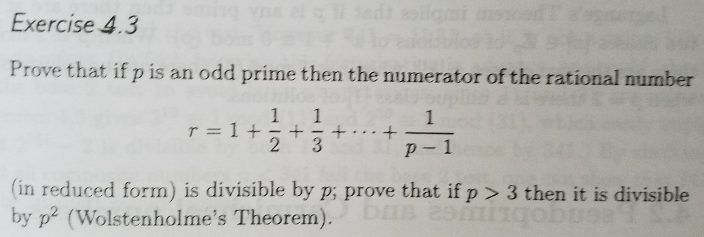Solved Exercise 4.3 Prove that if p is an odd prime then the | Chegg.com