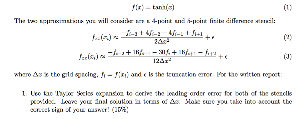 Solved f (x)-tanh(x) The two approximations you will | Chegg.com