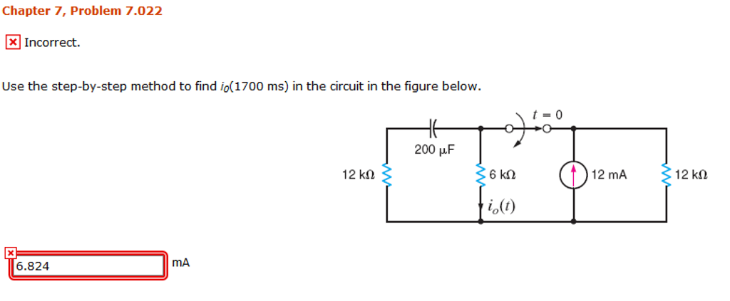 Solved Use the step-by-step method to find i_0(1700 ms) in | Chegg.com