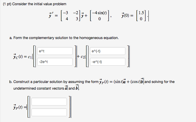 Solved (1 pt) Consider the initial value problem 1.5 y t | Chegg.com
