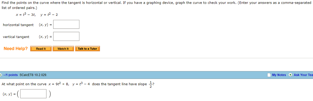 Solved Find the points on the curve where the tangent is | Chegg.com