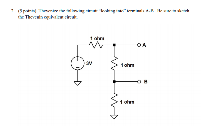 Solved 2. (5 points) Thevenize the following circuit | Chegg.com